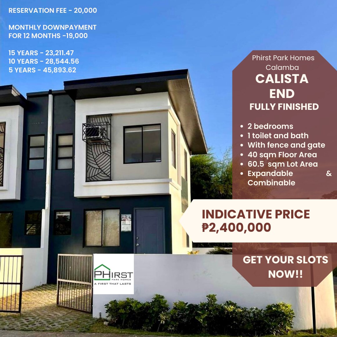 Venus Ballesteros | Phirst Park Homes Calamba West | Calista Mid ...