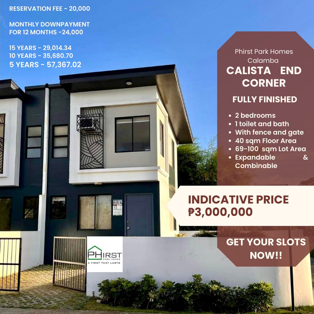 Venus Ballesteros | Phirst Park Homes Calamba West | Calista Mid ...